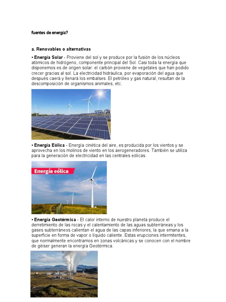 Fuentes de Energía | PDF | Energía renovable | Agua
