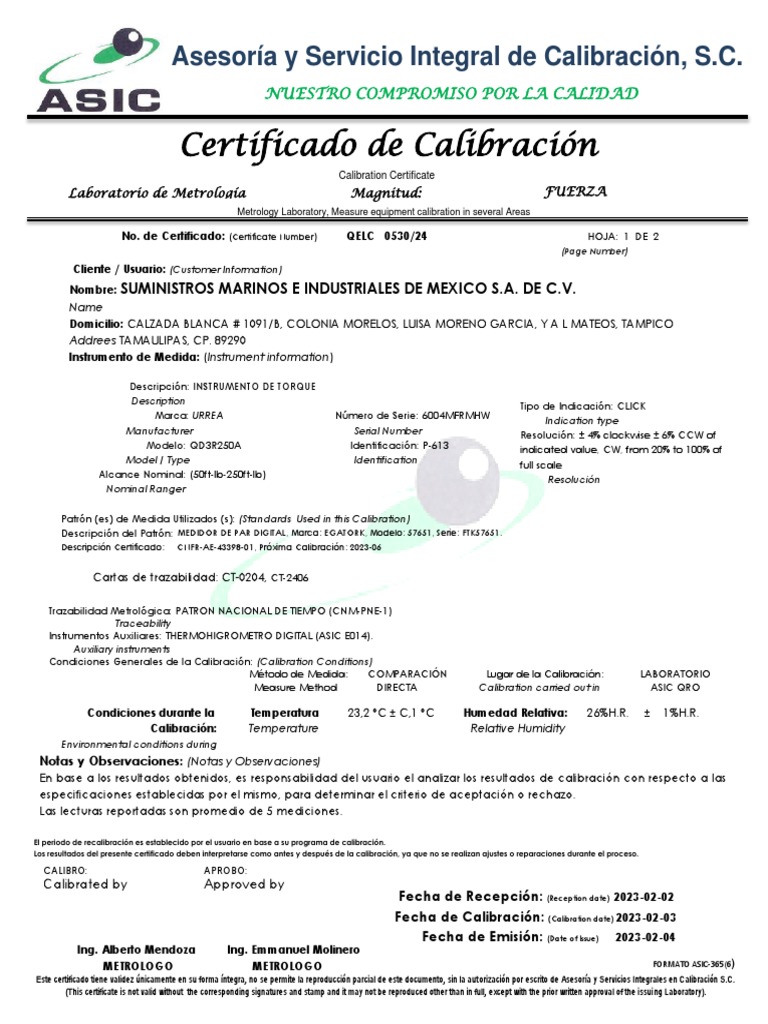 Torquimetro P-696 | PDF | Calibración | Observación
