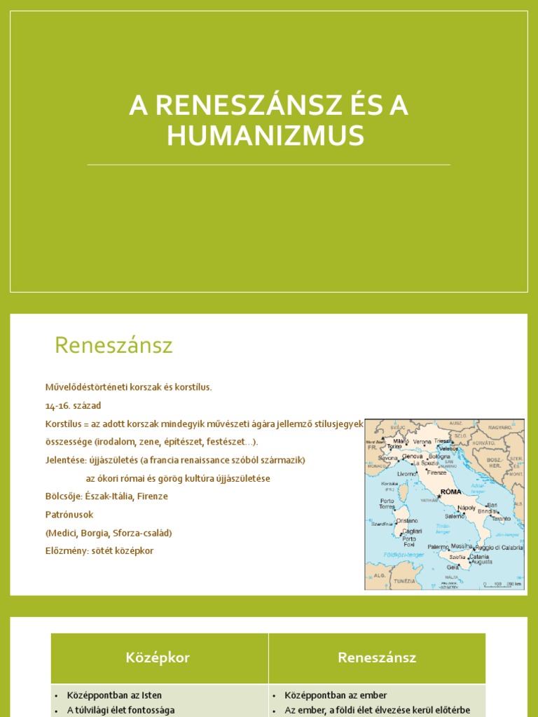 A Reneszánsz És A Humanizmus | PDF