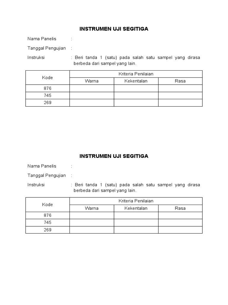 Instrumen Uji Segitiga | PDF