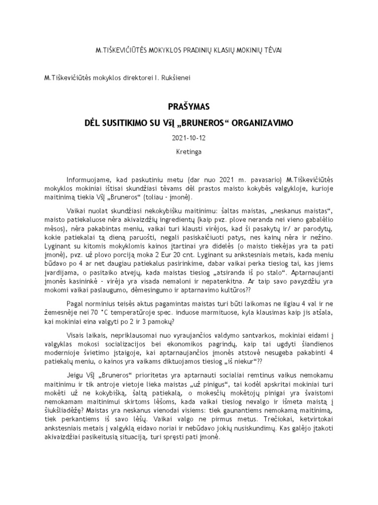 Skundas Del Maitinimo | PDF