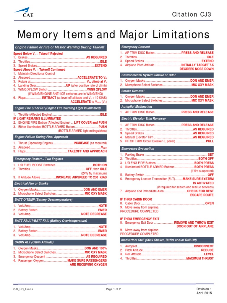 CJ3 HO Limits R1 | PDF | Takeoff | Flap (Aeronautics)