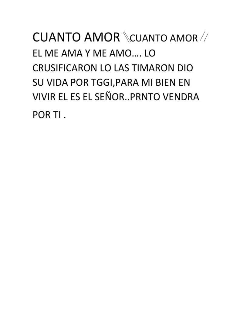 Cuanto Amor Cuanto Amor El Me Ama y Me Amo | PDF