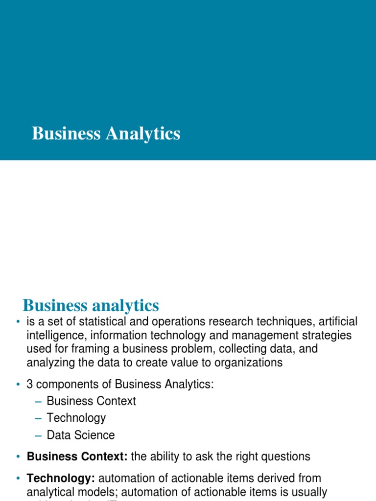 BA - Topic1 - Introduction To Business Analytics PDF | PDF | World Wide Web | Internet & Web