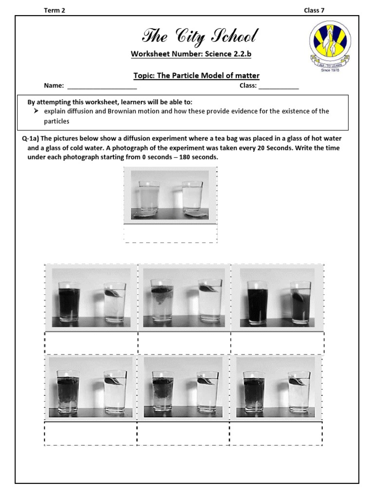 The Particle Model of Matter: Evidence from Diffusion and Brownian ...