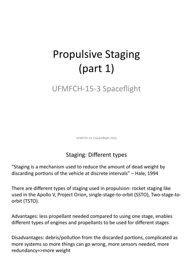Understanding Propulsive Staging in Spaceflight | PDF | Rocket | Physics