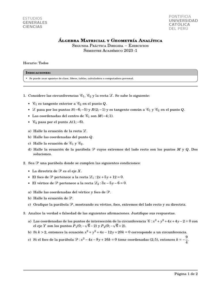 PD2 Amga | PDF | Geometría euclidiana | Física Matemática