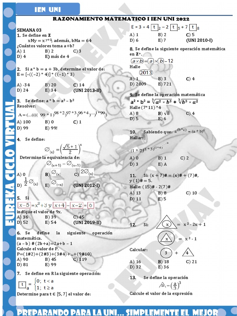 3° Dirigida - RM I - Lespinoza - 2022 | PDF | Matemáticas | Ajedrez