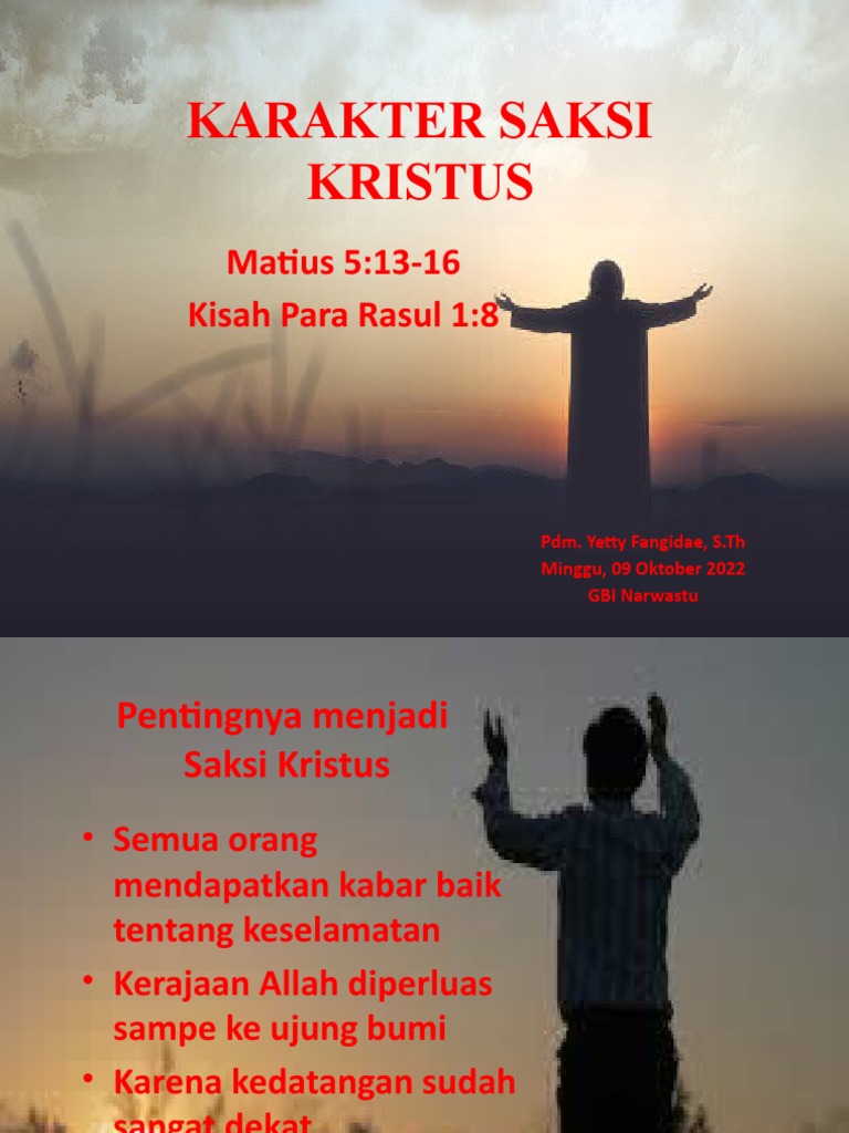 Karakter Saksi Kristus | PDF