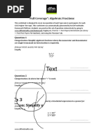 Algebraic Fractions Practice Questions - Corbettmaths | PDF