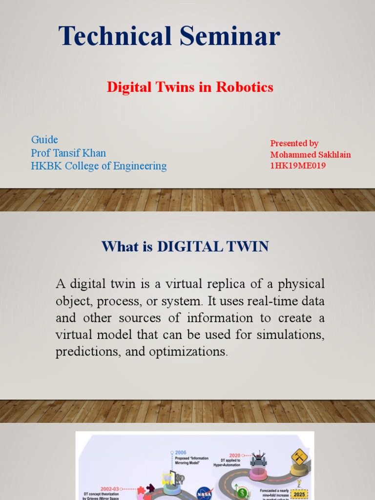 Technical Seminar: Digital Twins in Robotics | PDF