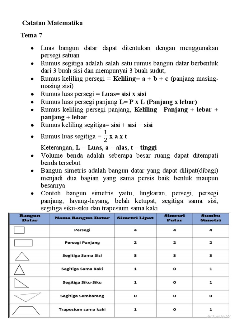 Catatan Matematika | PDF | Metode & Bahan Ajar | Griya & Taman