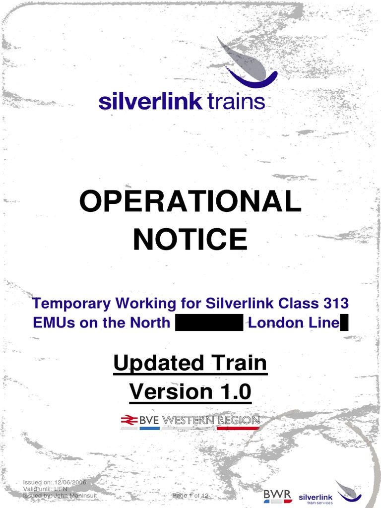Silverlink Class 313 EMU Operations Guide | PDF | Science & Mathematics ...
