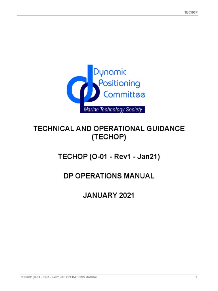 TECHOP (O-01 - Rev1 - Jan21) DP OPERATIONS MANUAL | PDF | Information
