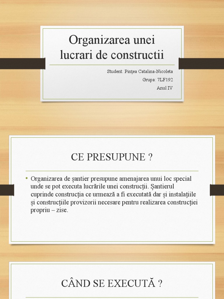 Organizarea Unei Lucrari de Constructii | PDF