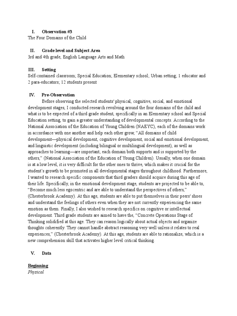 Observation Report 3 - Ariana Szep | PDF | Reading Comprehension | Thought