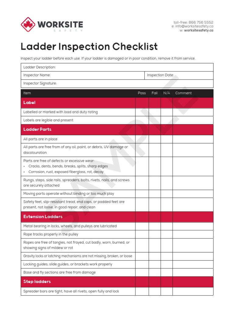 LadderInspectionChecklist v2.0 20230116 PDF | PDF