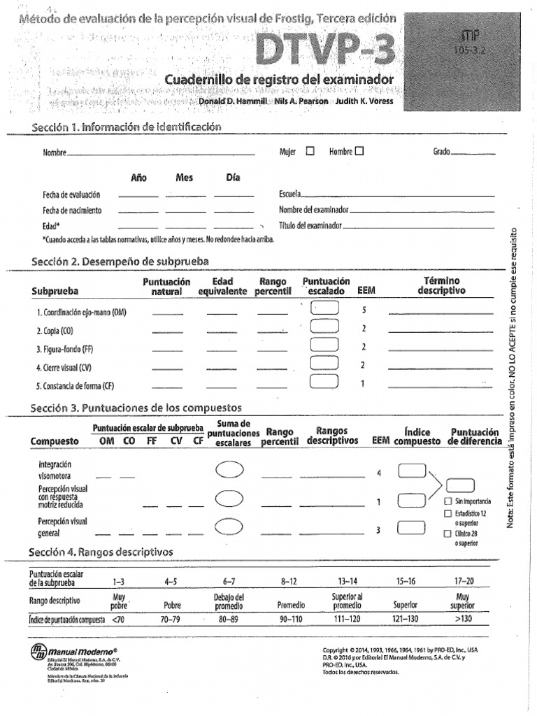 Protocolo Frostig 3 | PDF