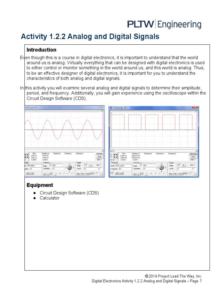 Activity 1.2.2 Analog Digital Signal | PDF | Technology & Engineering