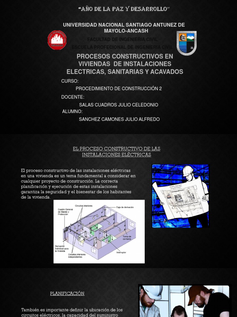 PROCESOS CONSTRUCTIVOS INSTALACIONES ELECTRICAS, SANITARIAS Y ACABADOS _SANCHEZ CAMONES JULIO | PDF