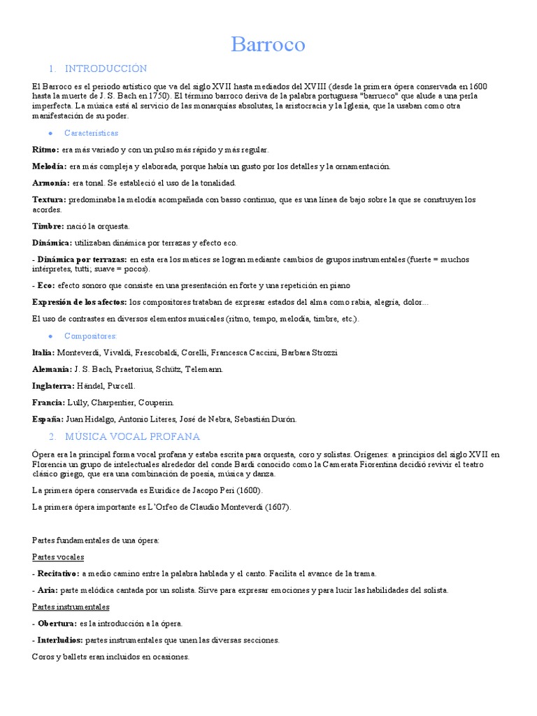 Barroco y Clasicismo | PDF