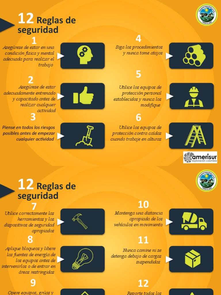 Doce reglas básicas de seguridad en el trabajo | PDF