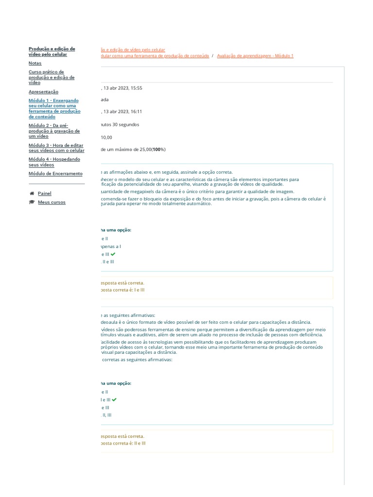 Exercício Avaliativo - Módulo 1 PDF | PDF
