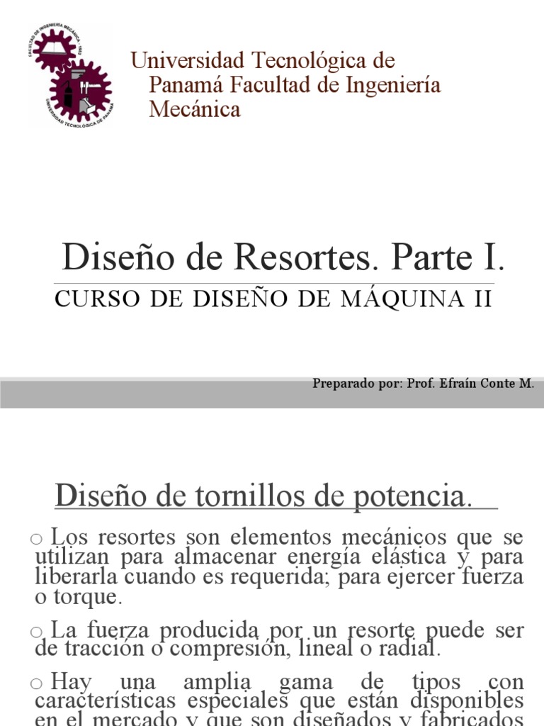 Diseño y Tipos de Resortes Mecánicos | PDF | Ingeniería mecánica ...