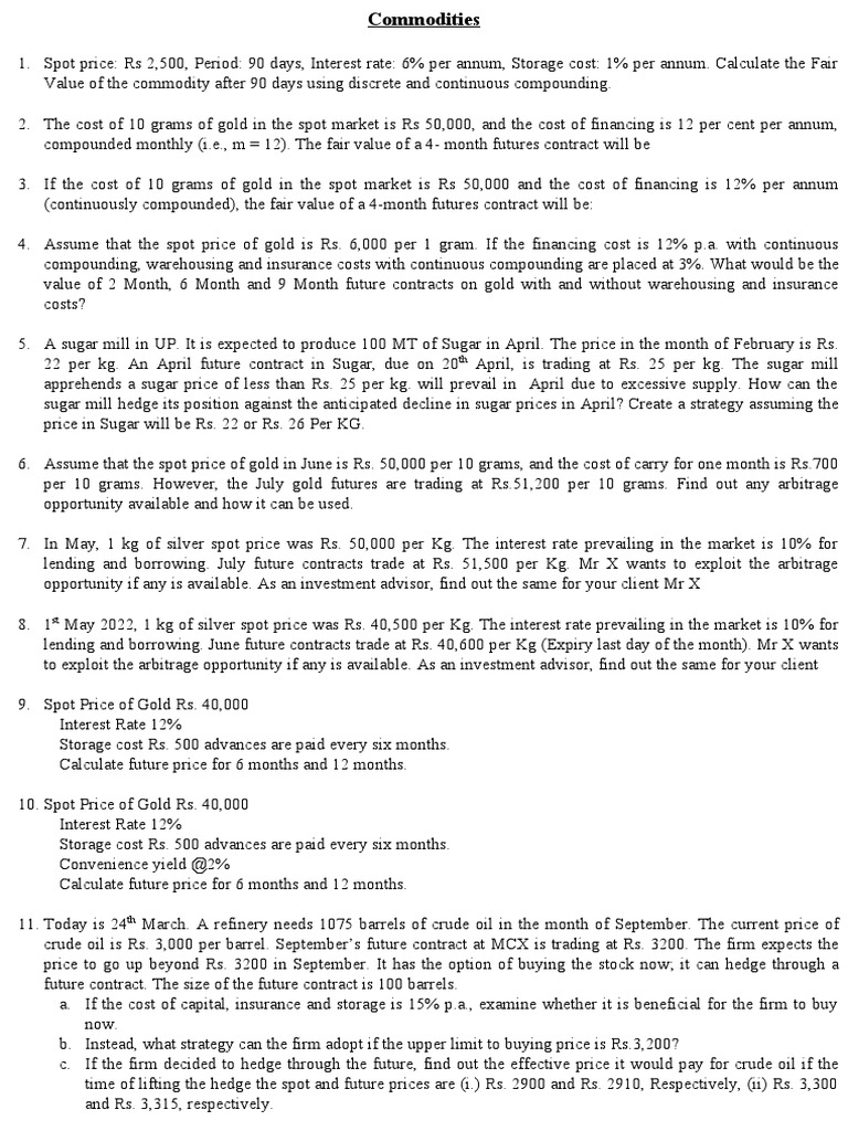 Module 5 Commodities KgvYZGgiU3 | PDF | Futures Contract | Hedge (Finance)