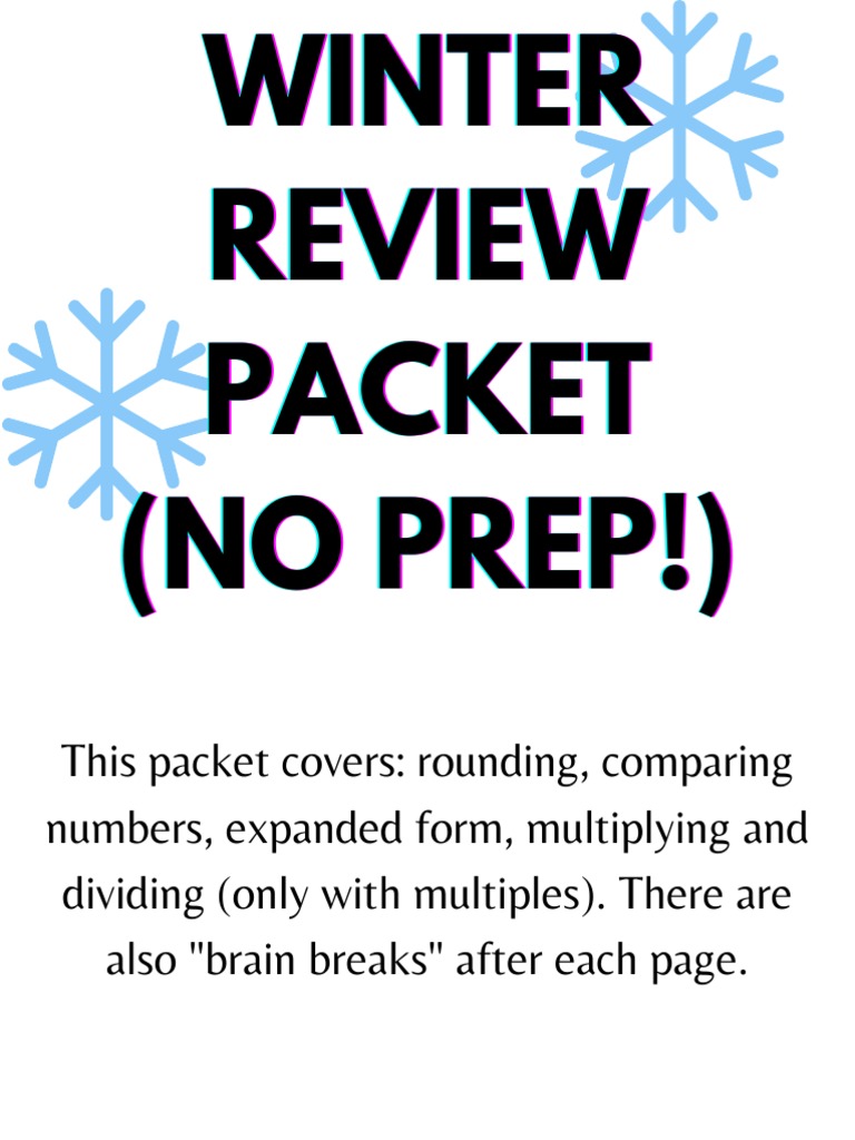 Winter Review Math PDF | PDF