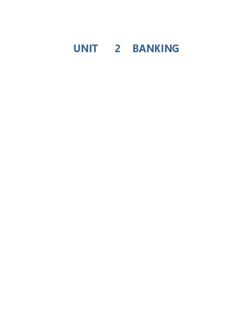 Unit 2 Banking | PDF | Outsourcing | Insurance