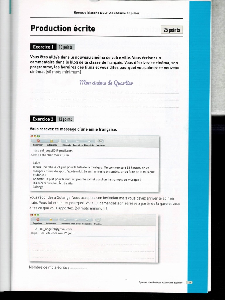 Le Delf A2 Junior 100 Reussite 127 | PDF