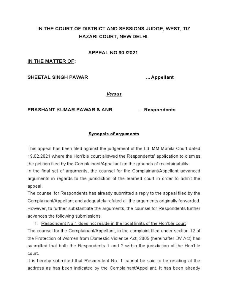 Written Arguments Synopsis PDF | PDF