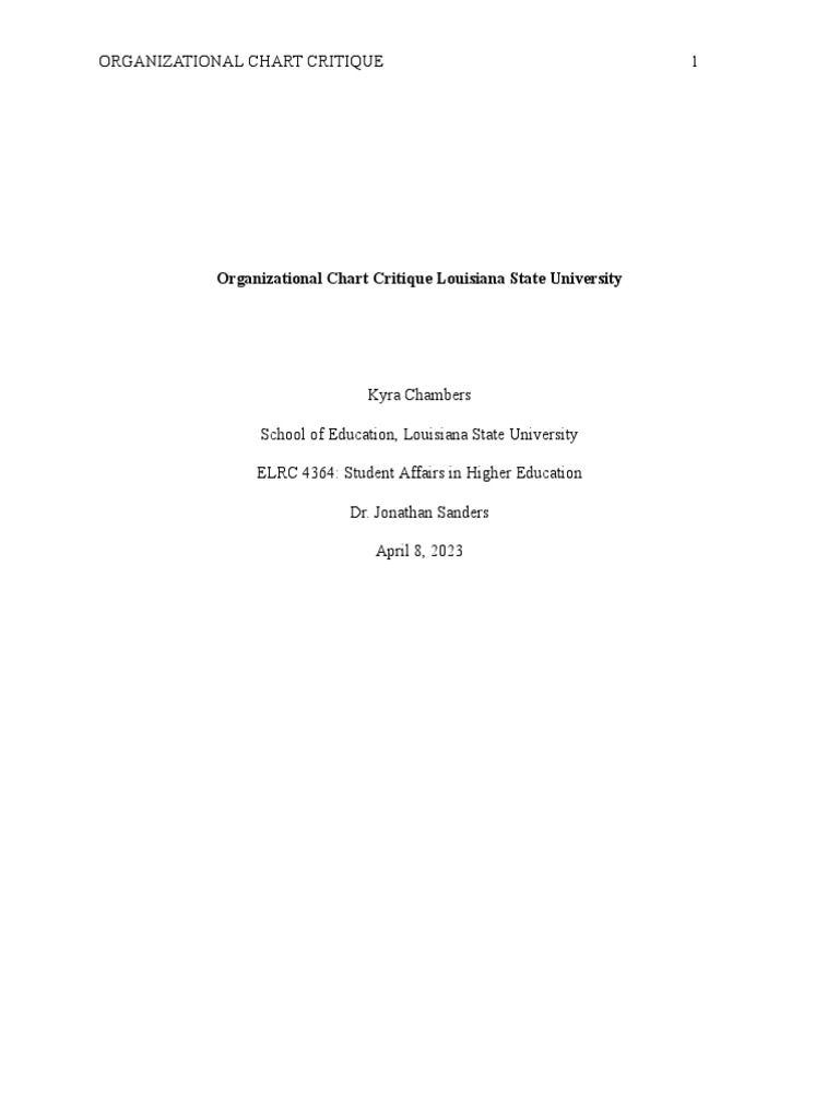 Organizational Chart Critique | PDF | Student Affairs | Goal