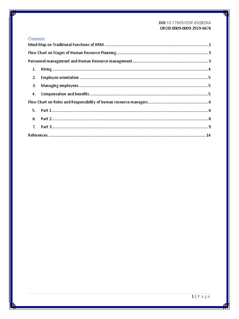 Human Resource Management - Mind Map On Traditional Functions of HRM ...