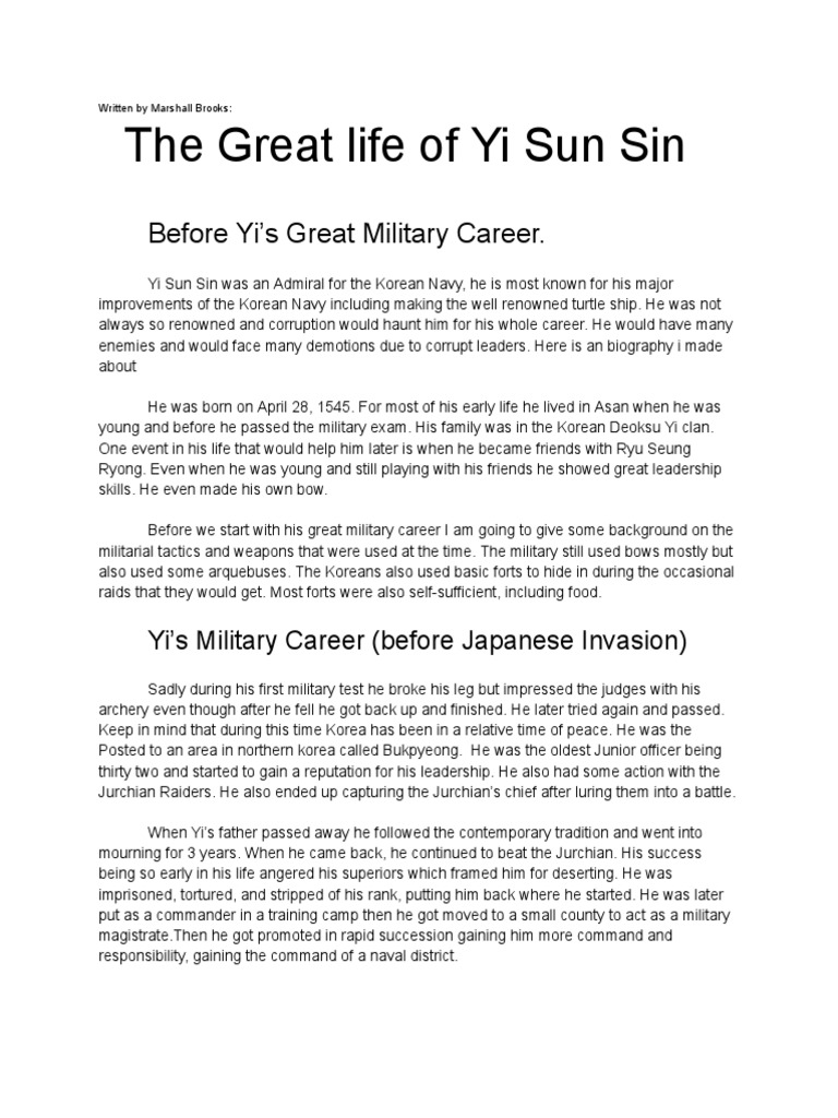 Yi Sun Sin Biography | PDF | History