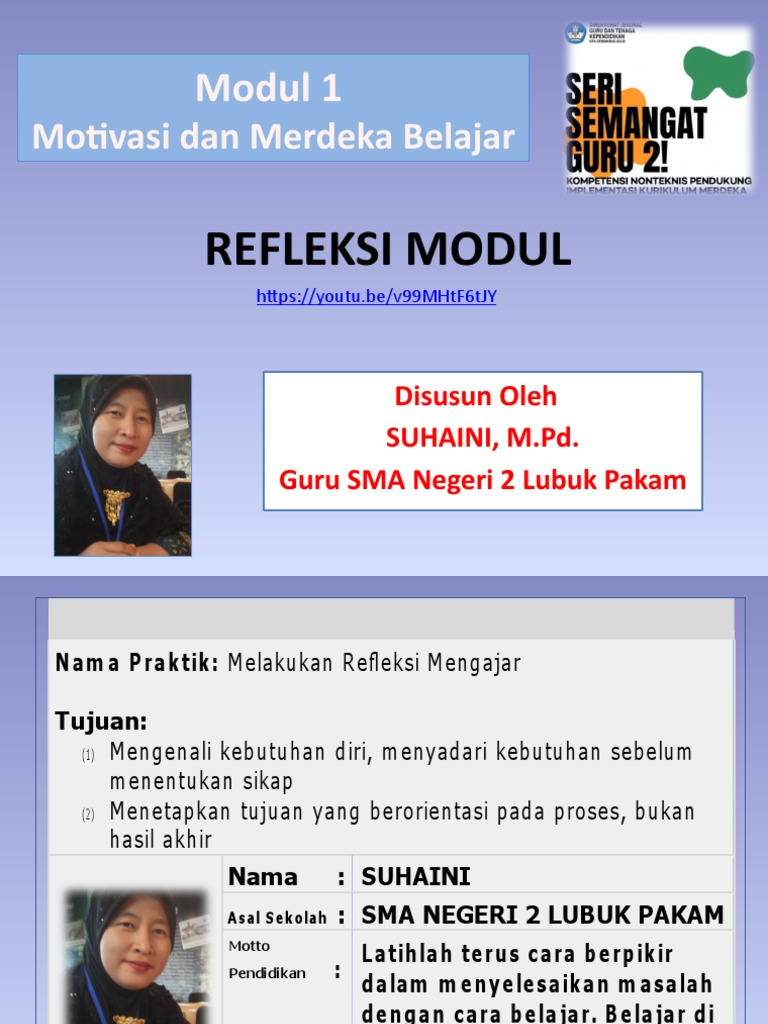 Refleksi Modul 1 Motivasi Dan Merdeka Belajar | PDF