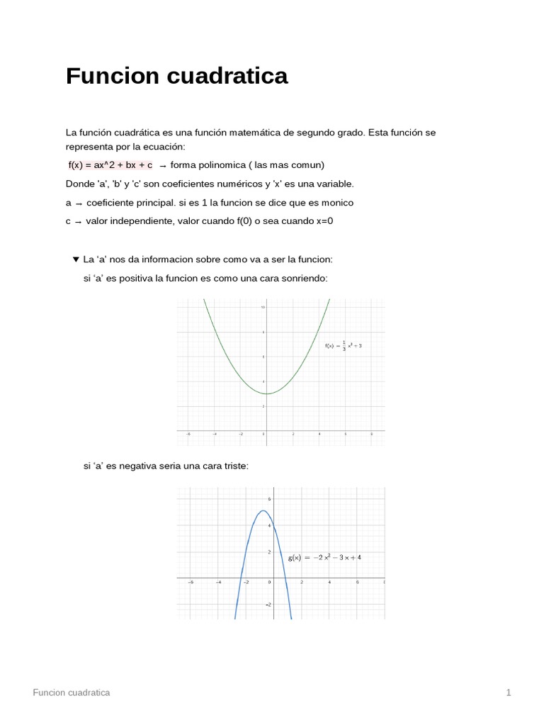 Funcion Cuadratica | PDF