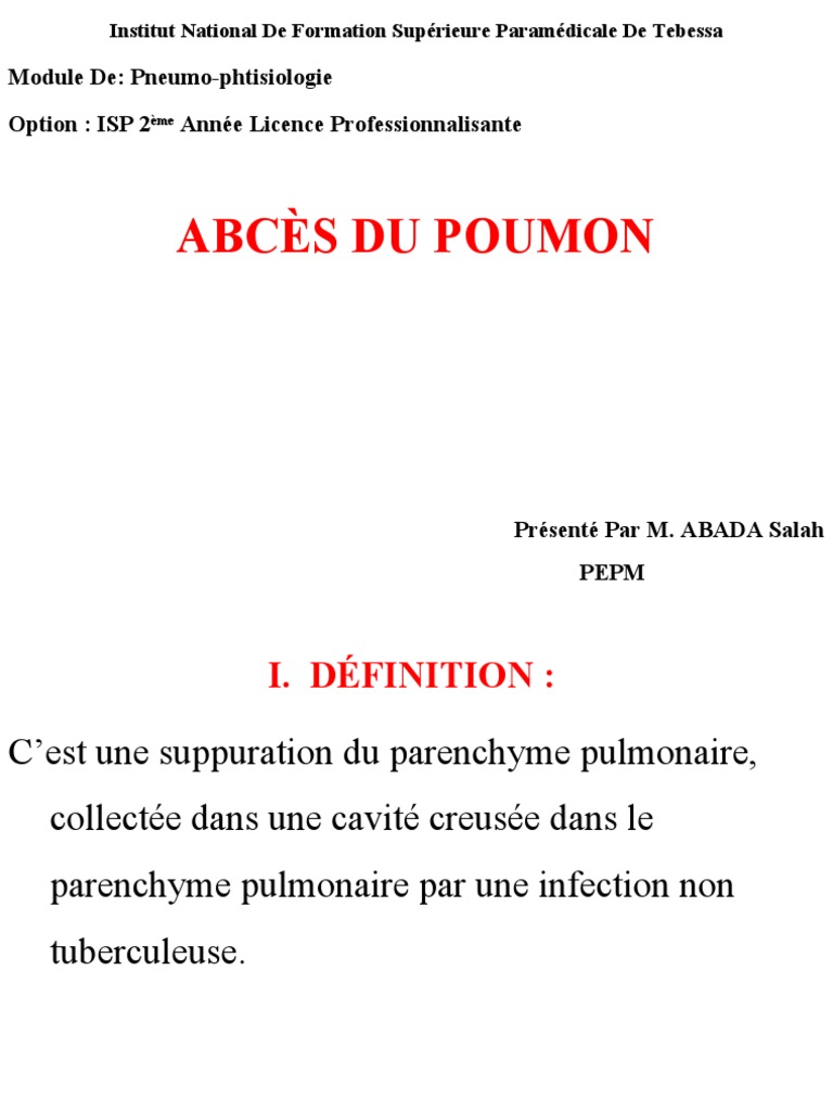 Abcès Du Poumon | PDF
