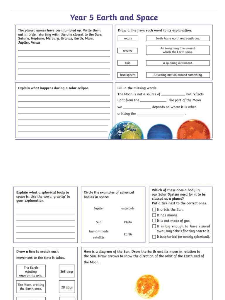 Y5 Earth and Space PDF | PDF