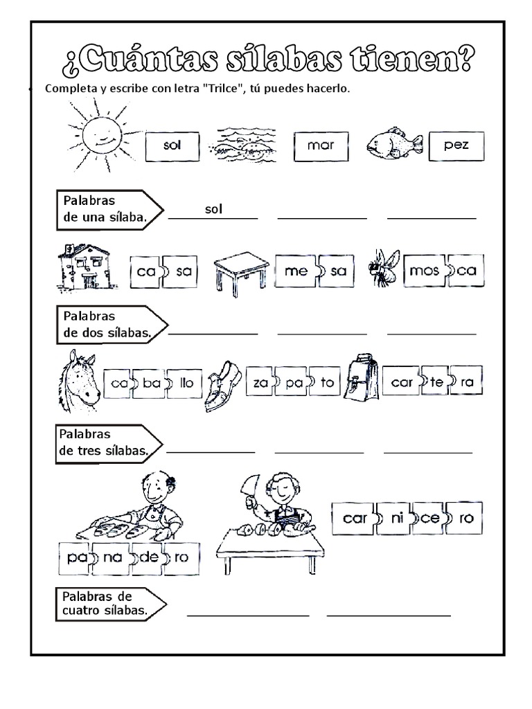 Clasificamos Palabras Por El Número de Sílabas | PDF