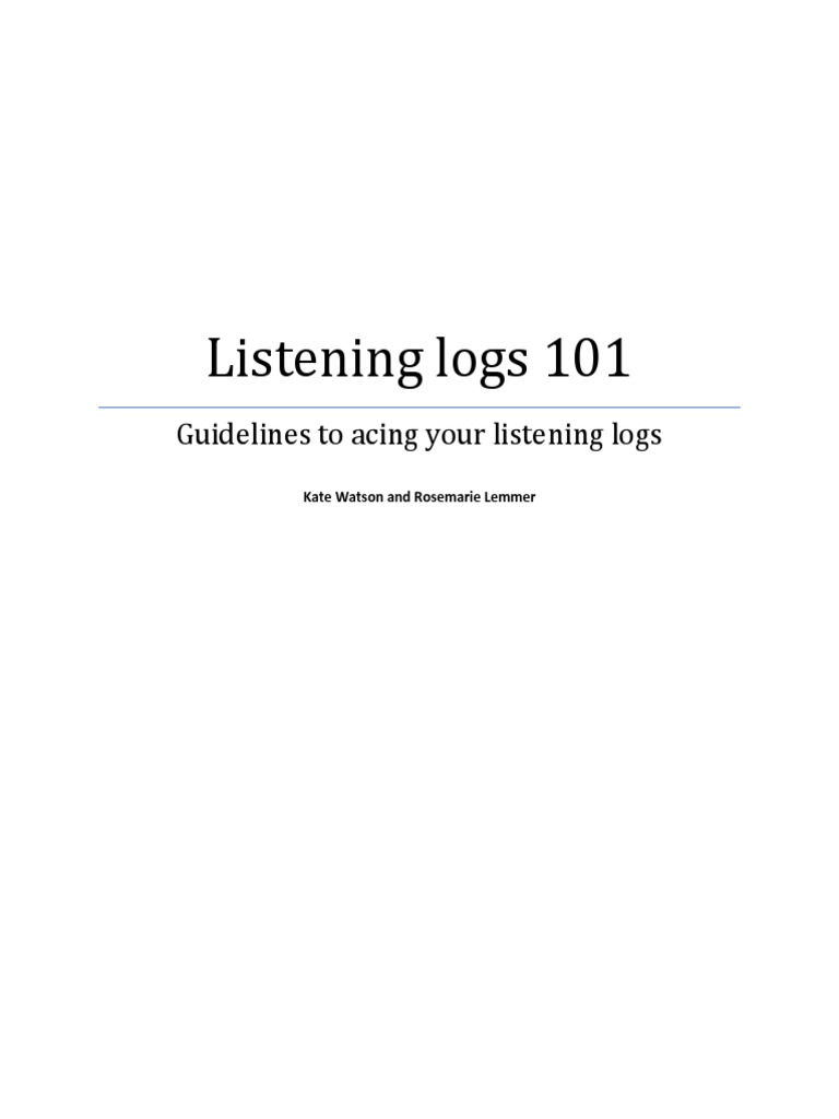 Guidelines for Effective Listening Logs | PDF