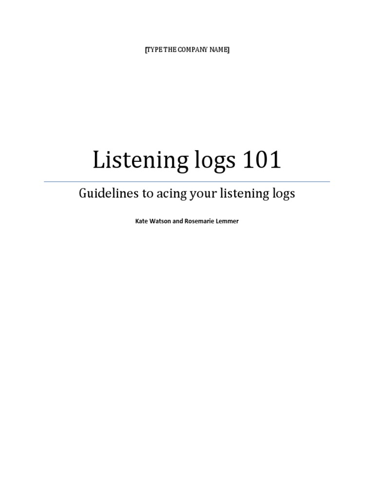 How To Write Listening Logs | PDF