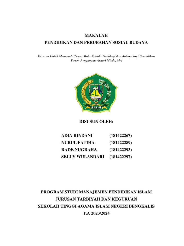 Makalah Pendidikan | PDF | Ilmu Sosial | Sains & Matematika