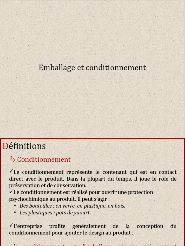 Emballage et Conditionnement : Définitions clés | PDF | Palette de ...