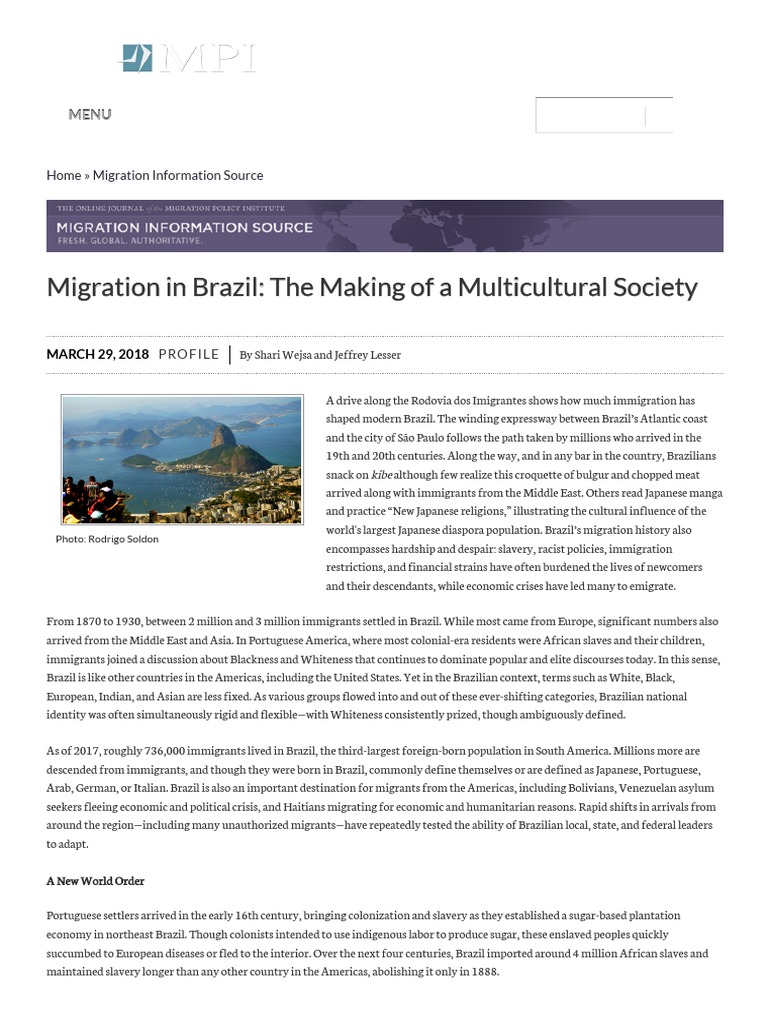 Article - Migration in Brazil - The Making of A Mult.. | PDF | Politics