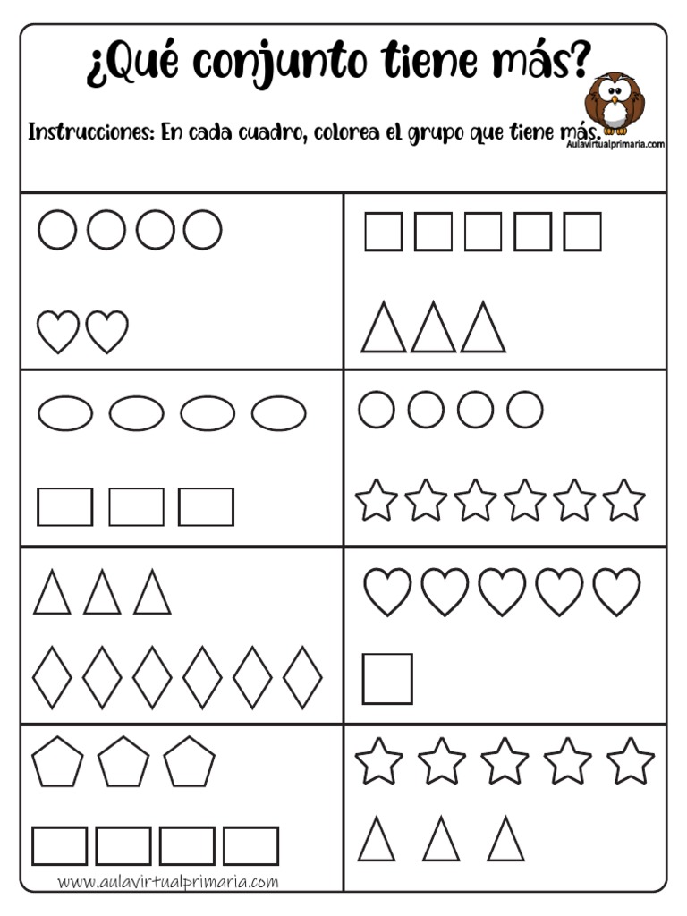 Mayor Que Menos Que Hojas de Trabajo PDF | PDF