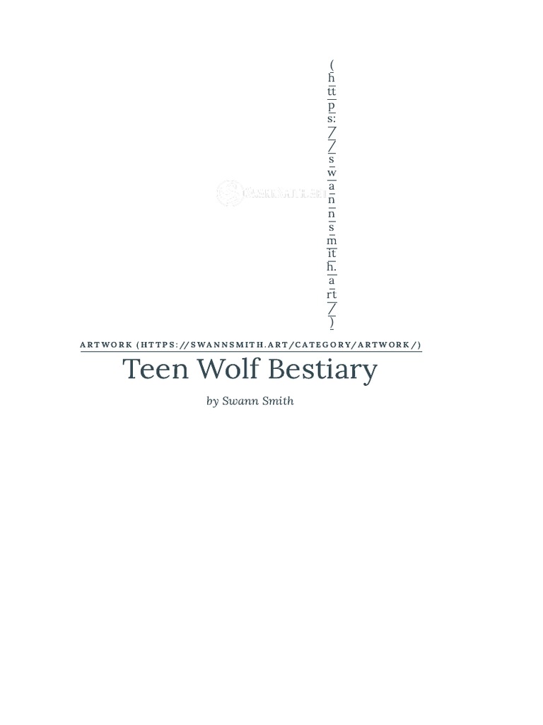 Teen Wolf Supernatural Bestiary Guide | PDF