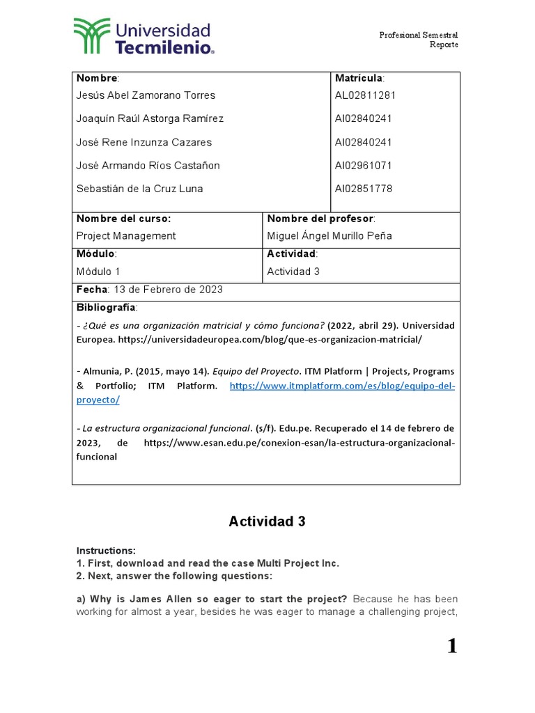 Act 3 Proyectos | PDF