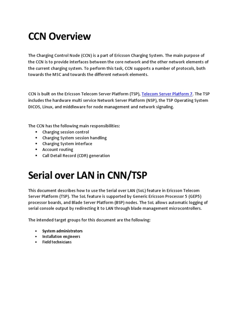 CCN (Charging Control Node) Console Serial Config | PDF